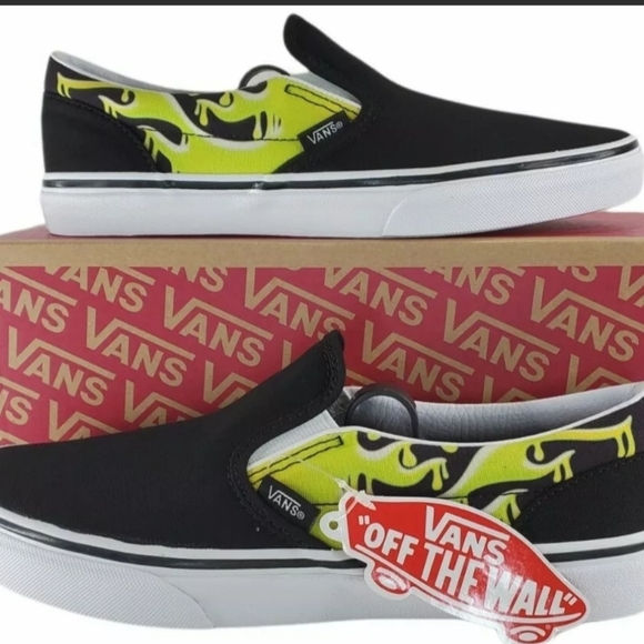 Vans | Shoes | Vans Classic Slipon Shoes Slime Flame Black Vna4uh83m ...